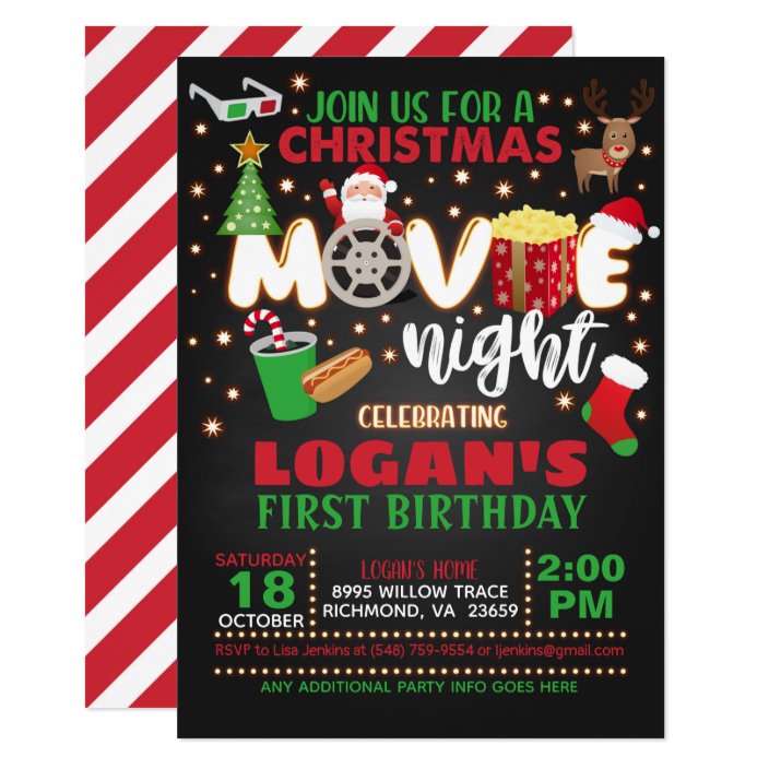 Christmas Movie Birthday Invitation | Zazzle.com