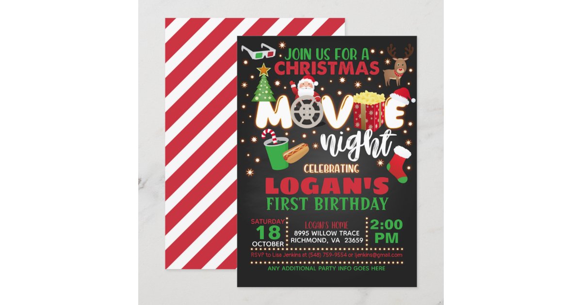 Christmas Movie Birthday Invitation | Zazzle
