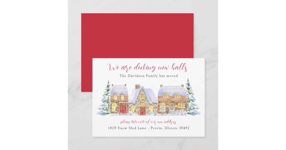 Christmas Moving Announcement - Decking New Halls | Zazzle