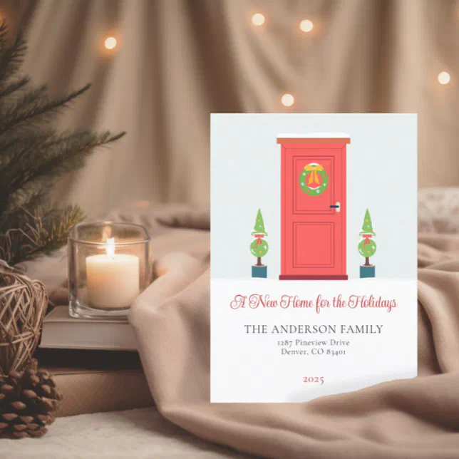 Christmas Moving Announcement New Home Postcard | Zazzle