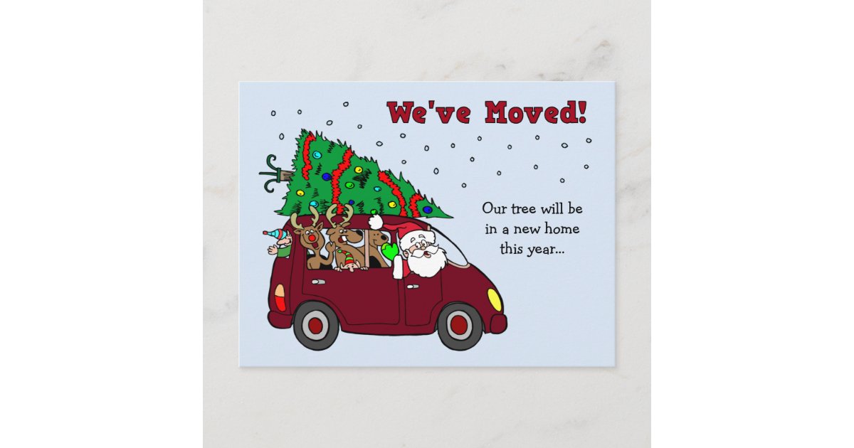 Christmas Moving Announcement postcards | Zazzle