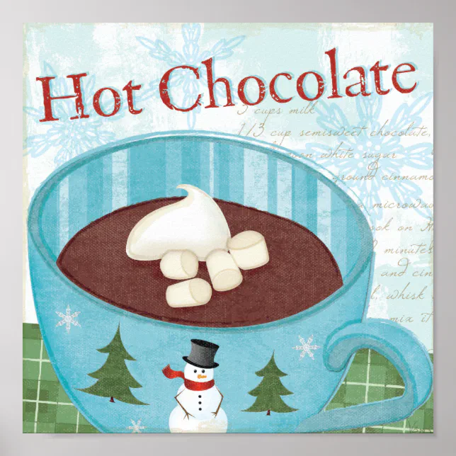 Christmas Mug with Hot Chocolate Poster | Zazzle