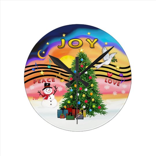 Christmas Music Round Clock | Zazzle.com