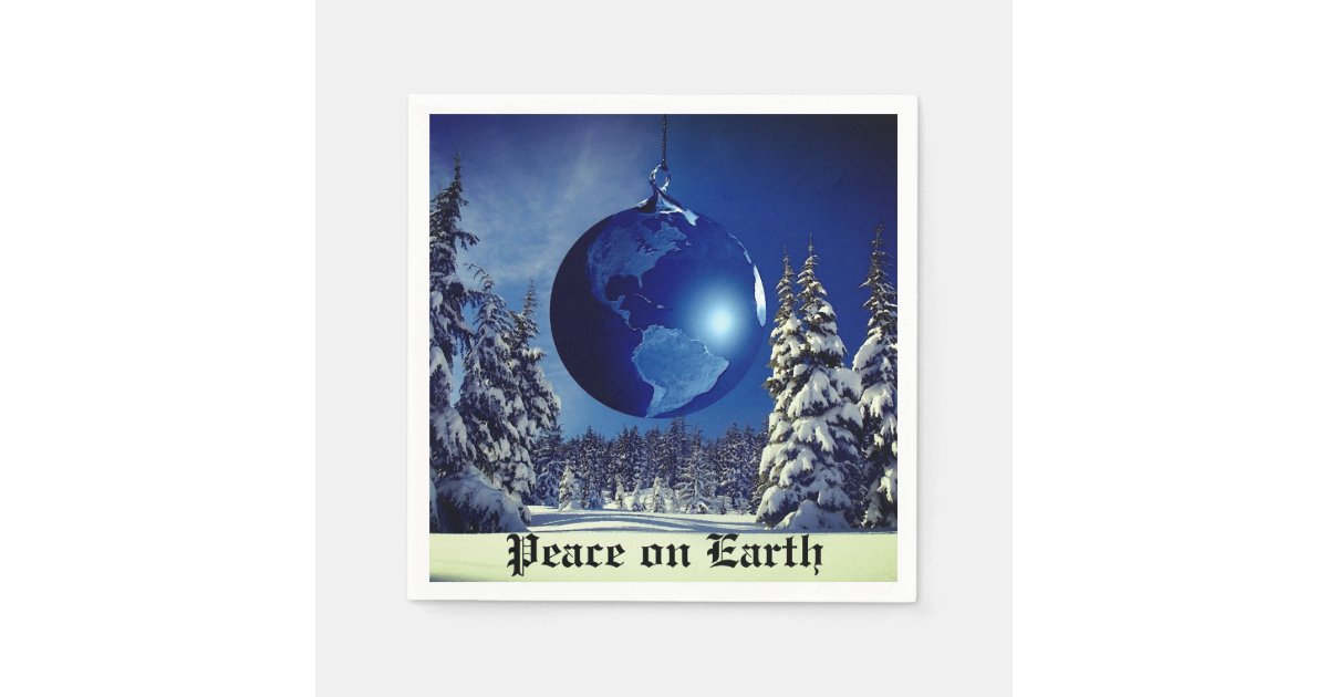 Christmas Napkins, Peace on Earth Napkins | Zazzle