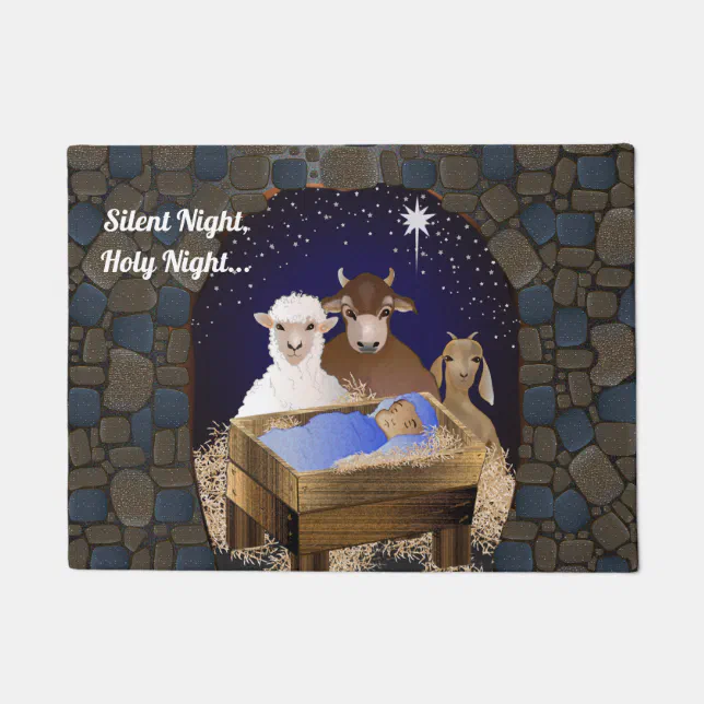 Christmas Nativity Baby Jesus Doormat | Zazzle
