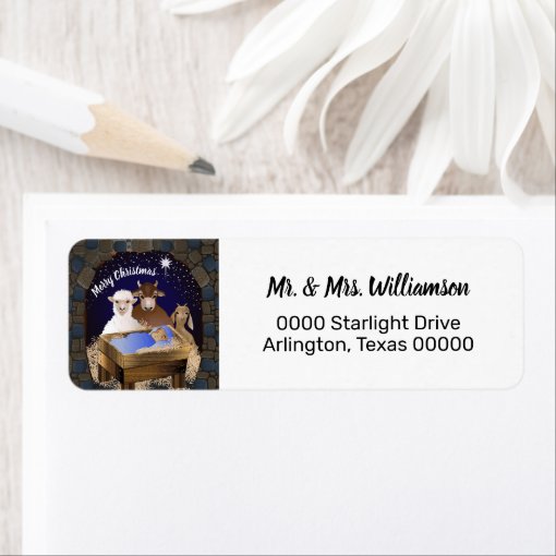Christmas Nativity Baby Jesus Label | Zazzle