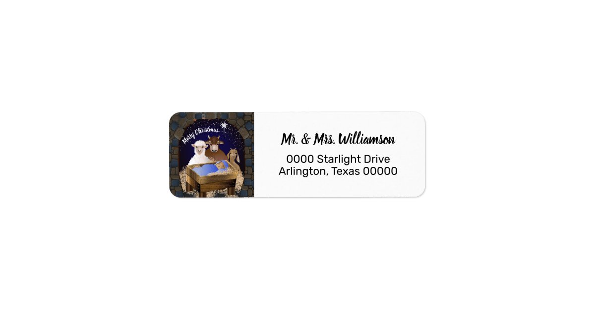 Christmas Nativity Baby Jesus Label | Zazzle