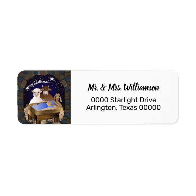 Christmas Nativity Baby Jesus Label | Zazzle