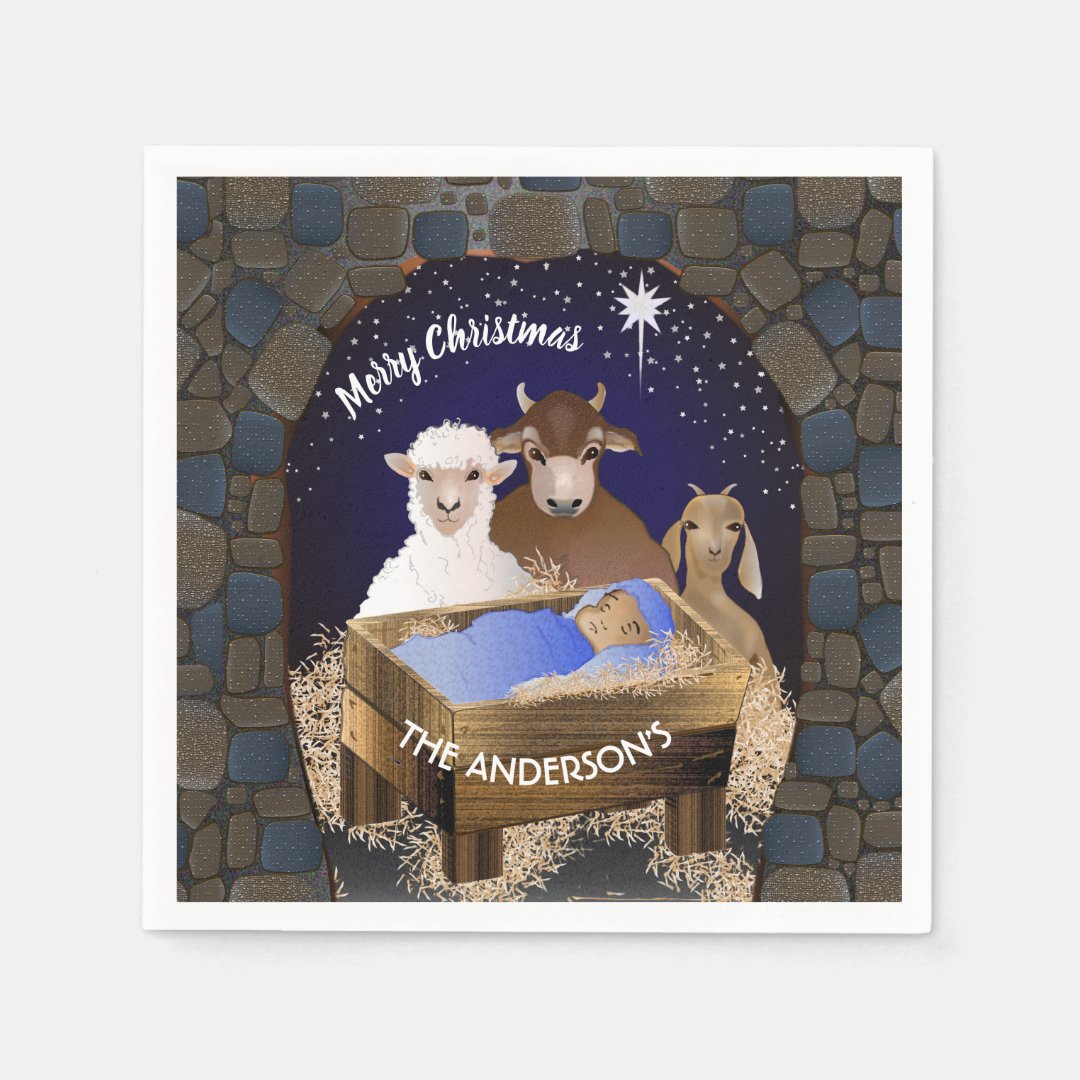 Christmas Nativity Baby Jesus Napkins | Zazzle