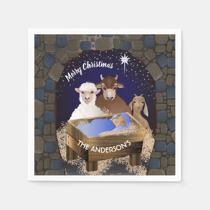 Christmas Nativity Baby Jesus Napkins | Zazzle