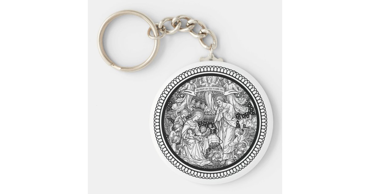 Christmas Nativity Birth of Jesus Mary Joseph Keychain | Zazzle.com