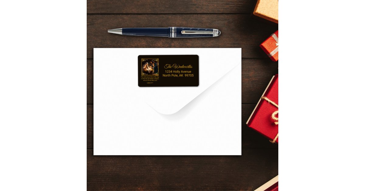 Christmas Nativity Holy Family Religious Address Label | Zazzle