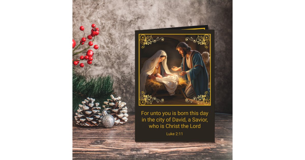 Christmas Nativity Holy Family Religious Holiday Card | Zazzle