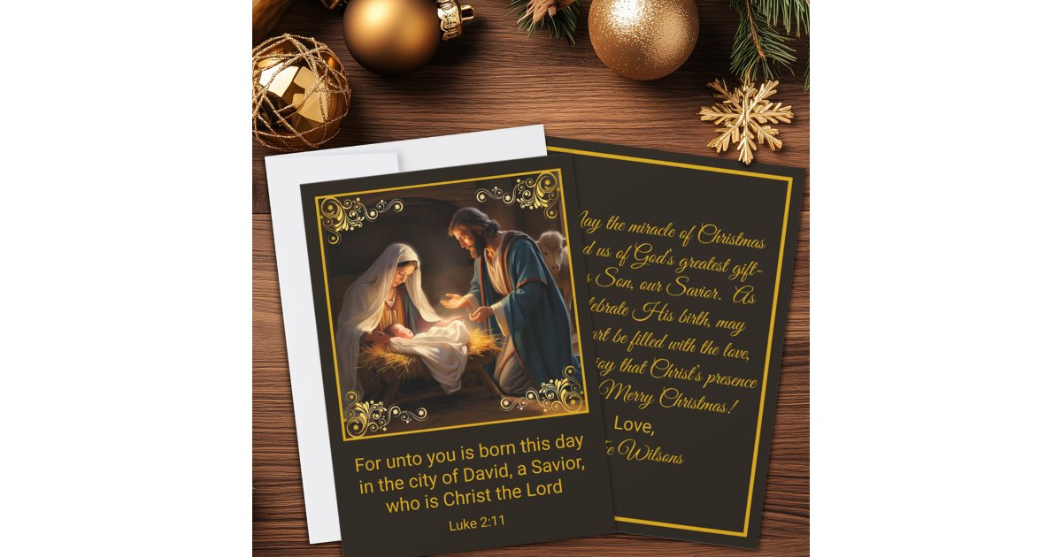 Christmas Nativity Holy Family Religious Holiday Card | Zazzle