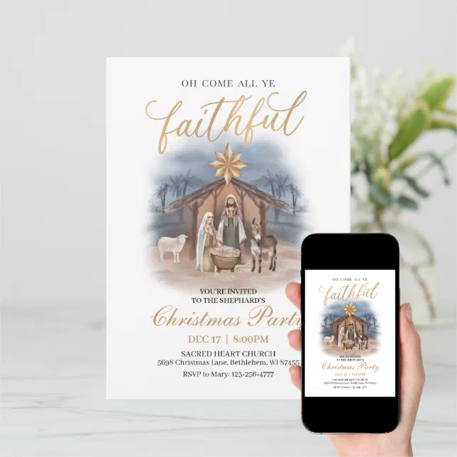 Christmas Nativity Invitation, Religious Holiday Invitation | Zazzle