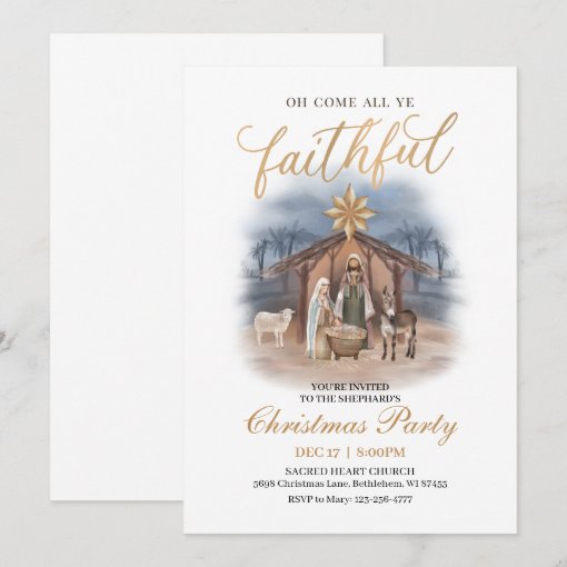 Christmas Nativity Invitation, Religious Holiday Invitation | Zazzle