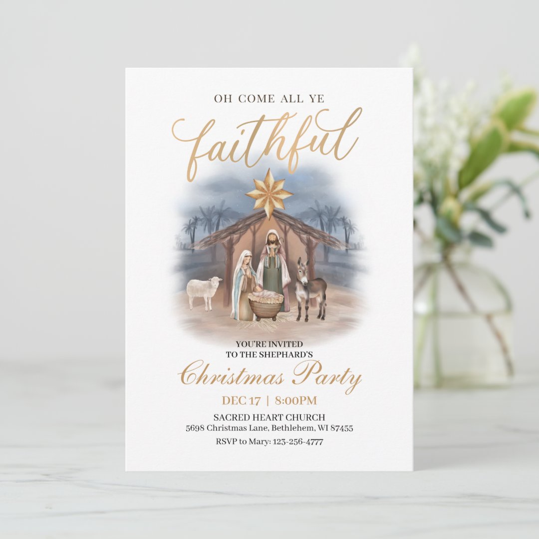 Christmas Nativity Invitation, Religious Holiday Invitation | Zazzle