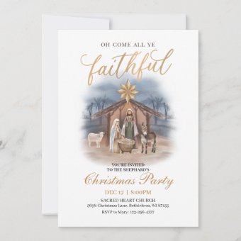 Christmas Nativity Invitation, Religious Holiday Invitation | Zazzle