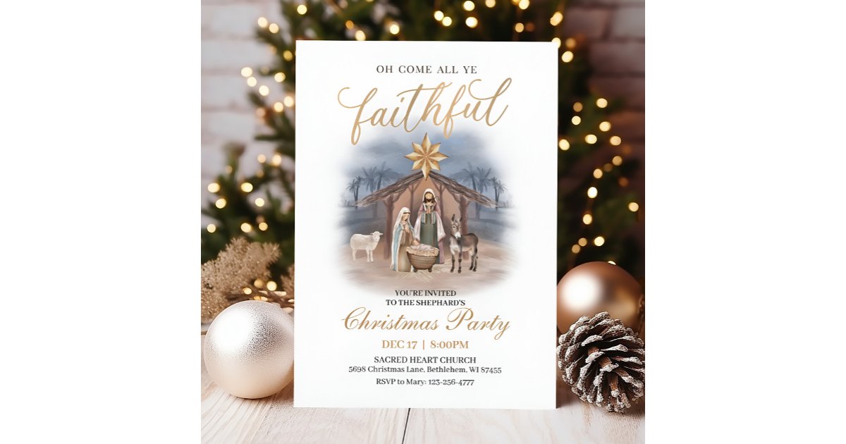 Christmas Nativity Invitation, Religious Holiday Invitation | Zazzle