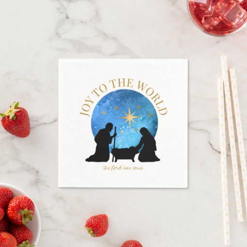Christmas Nativity | Joy to the World | Napkins | Zazzle