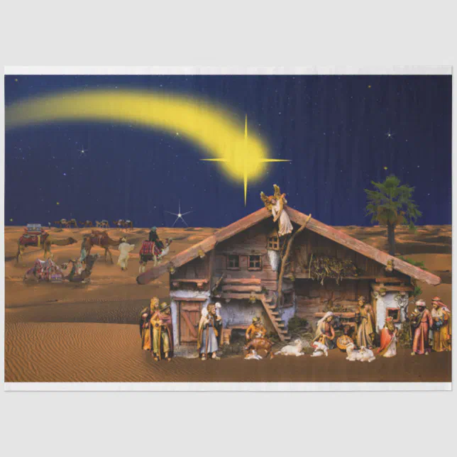 Christmas Nativity Manger 2 Decoupage Tissue Paper | Zazzle
