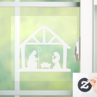 Christmas Nativity Manger Window Cling | Zazzle