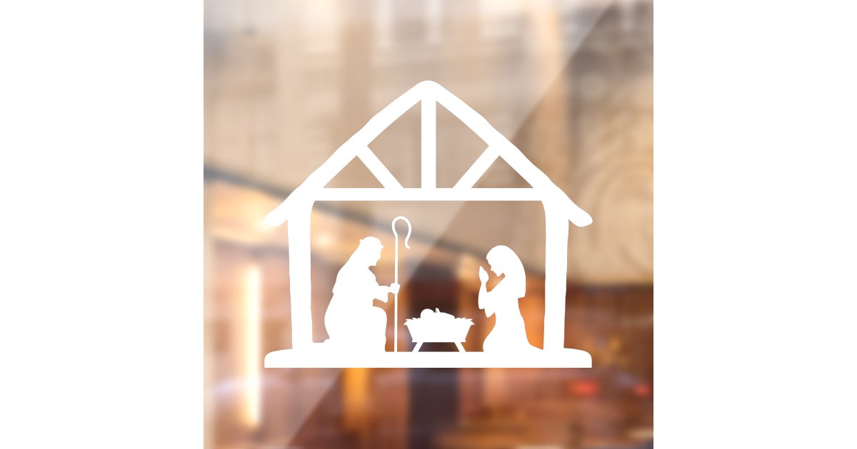 Christmas Nativity Manger Window Cling | Zazzle