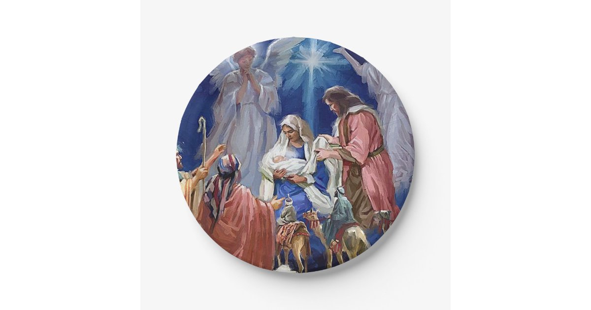 CHRISTMAS NATIVITY PAPER PLATES | Zazzle