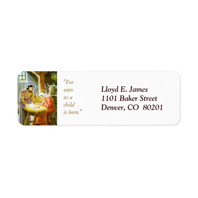Christmas Nativity Return Address Label | Zazzle