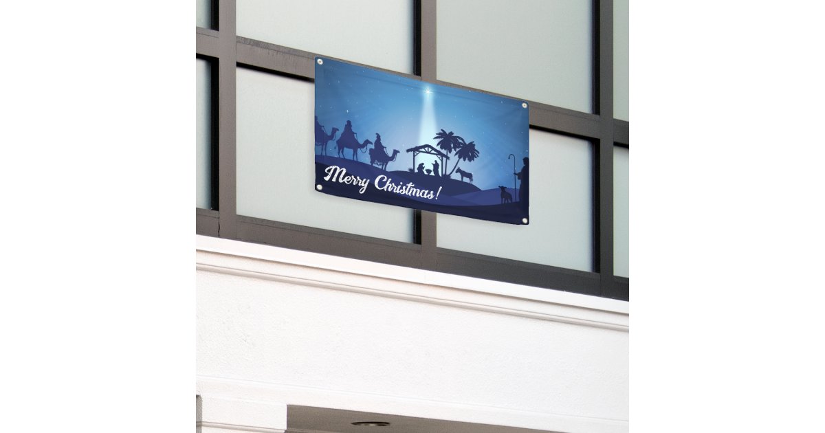 Christmas Nativity Scene Banner | Zazzle