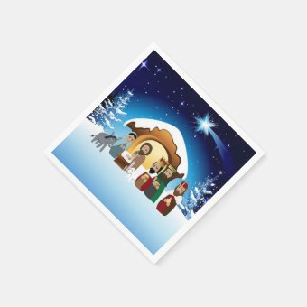 Christmas Nativity Scene Paper Napkins | Zazzle