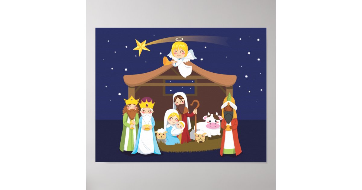 Christmas Nativity Scene Poster | Zazzle