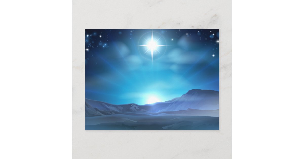 Christmas Nativity Star of Bethlehem Holiday Postcard | Zazzle