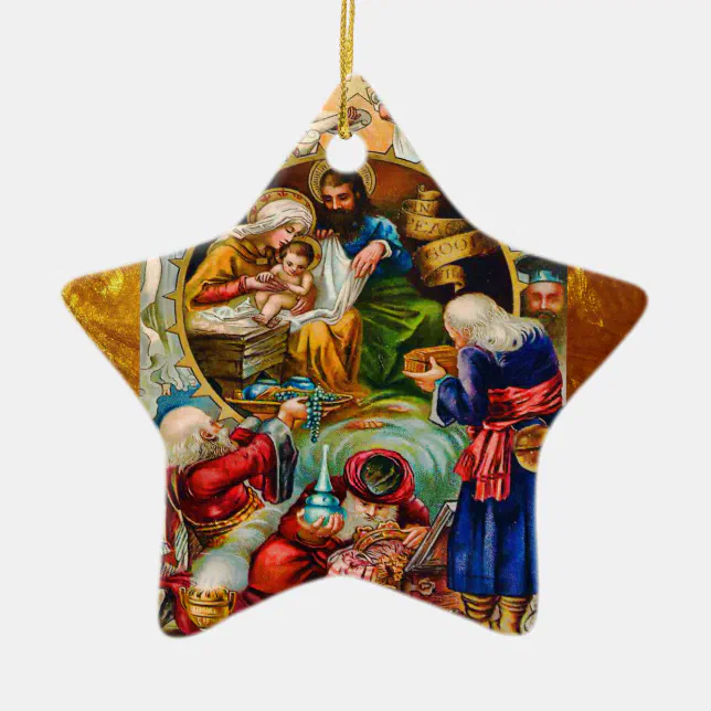 Christmas Nativity Star Ornament | Zazzle