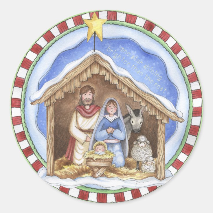 Christmas Nativity Sticker | Zazzle