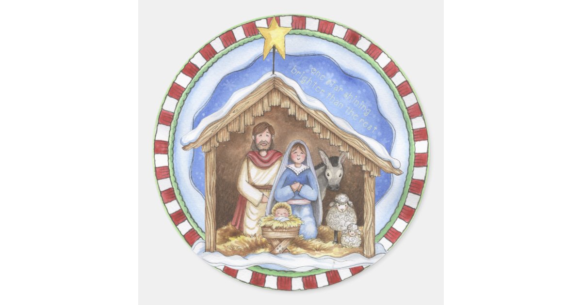 Christmas Nativity Sticker | Zazzle