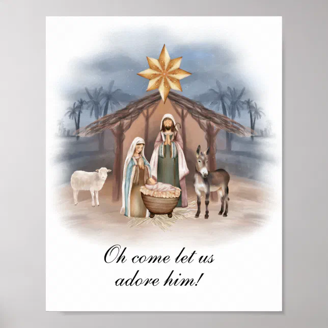 Christmas Nativity Wall Art Poster, Jesus | Zazzle