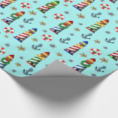 Christmas Nautical Lighthouses Wrapping Paper | Zazzle