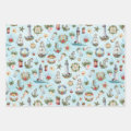 Christmas Nautical Sailing Ships Lighthouses Ocean Wrapping Paper ...