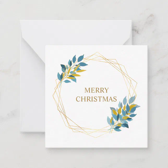 Christmas Navy Blue elegant chic Botanical custom Note Card | Zazzle