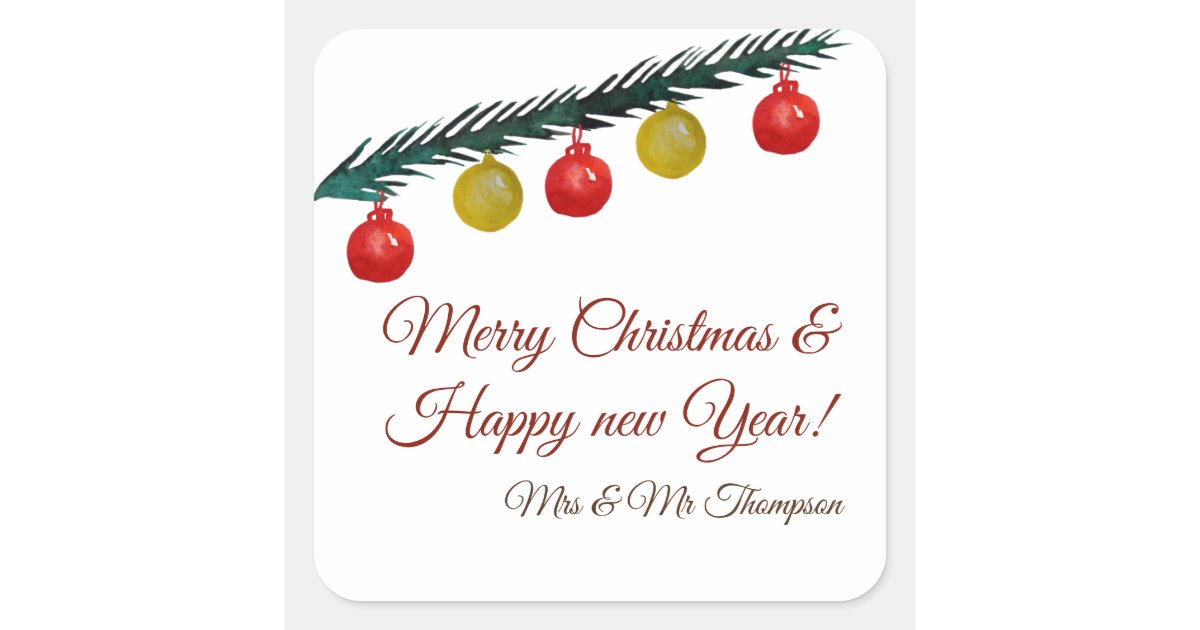 Christmas, New Year Custom Sticker | Zazzle