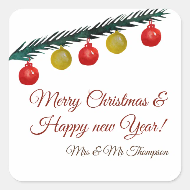 Christmas, New Year Custom Sticker | Zazzle