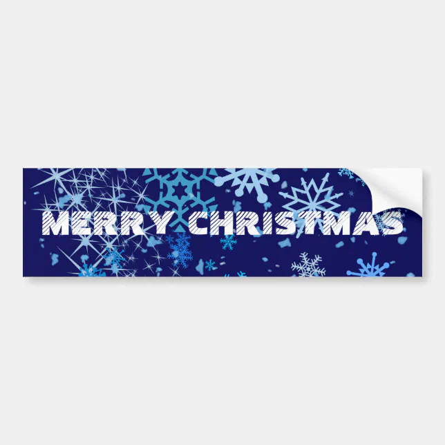 Christmas Night Snowfall Bumper Sticker | Zazzle