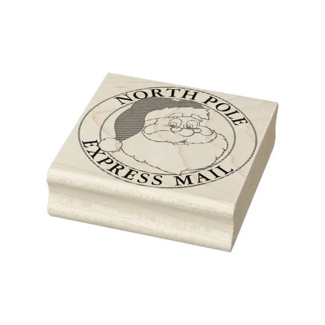 Christmas North Pole Express Mail Santa Rubber Stamp | Zazzle