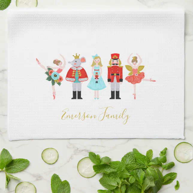 Christmas Nutcracker Character Illustrations Kitchen Towel | Zazzle