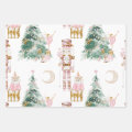 Christmas Nutcracker pink winter wonderland Wrapping Paper Sheets | Zazzle