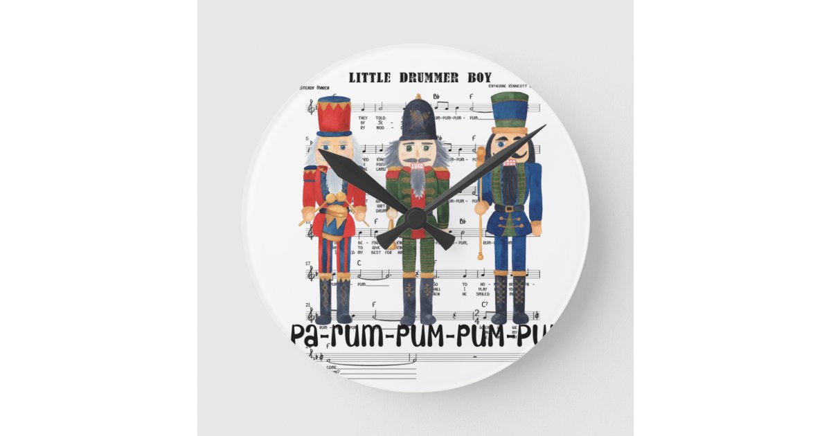 Christmas Nutcracker Round Clock | Zazzle
