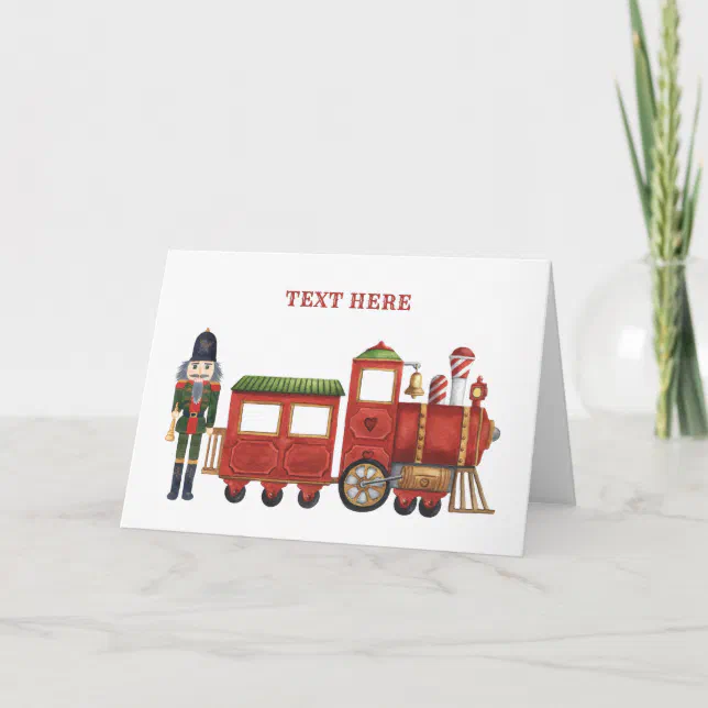 Christmas nutcracker with train card | Zazzle