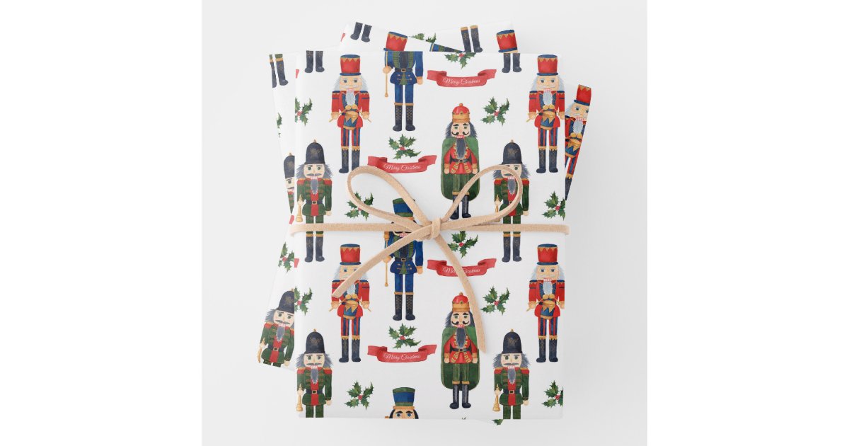 Christmas Nutcrackers Wrapping Paper Sheets | Zazzle