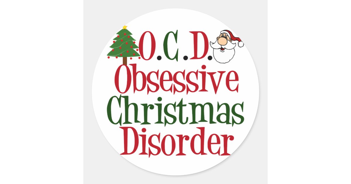 Christmas Obsession Classic Round Sticker | Zazzle